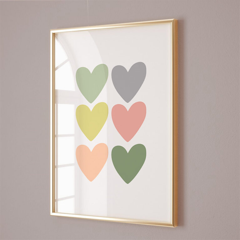 Sunny Heartbeats: Cute Sun, Hearts, & Rainbow Nursery Wall Art Prints ...